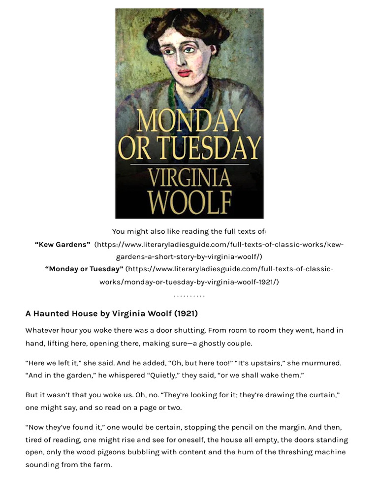 Virginia Woolf's A Haunted House Analysis | PDF