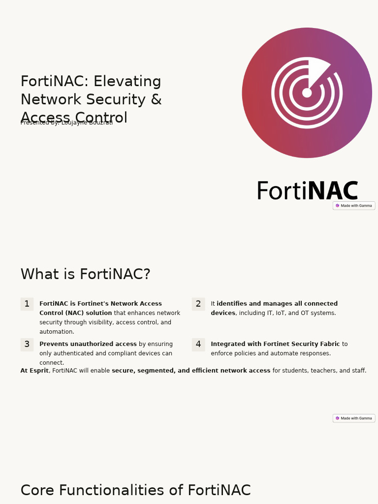 FortiNAC Elevating Network Security and Access Control | PDF | Computer ...