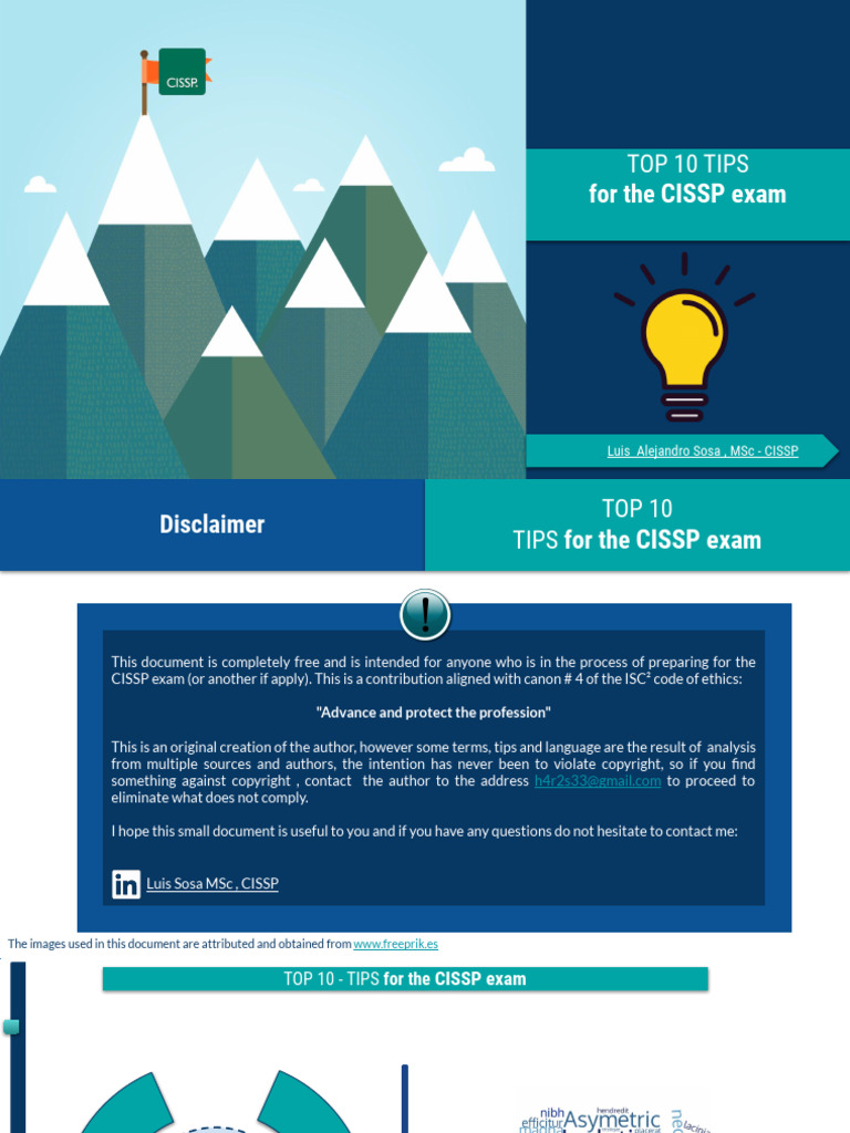 Top 10 Tips For The Cissp Exam | PDF