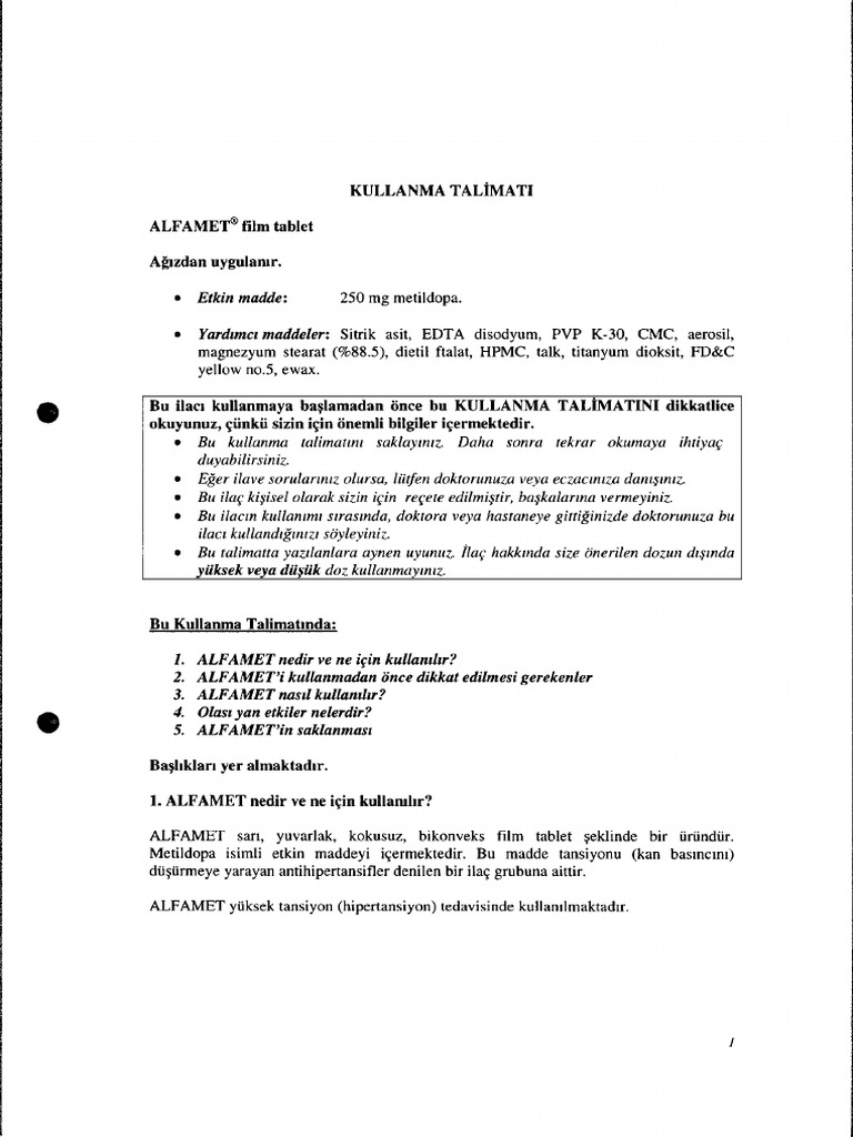 Alfamet Film Tablet KT | PDF