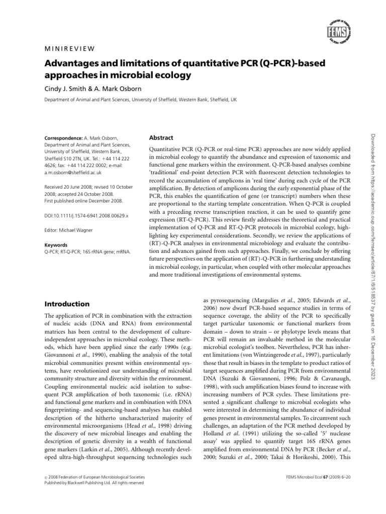Advantages and Limitations of Quantitative PCR-1 | PDF | Real Time ...