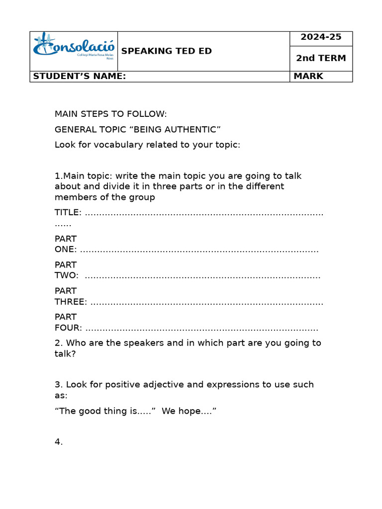 Exercici TED ED STEPS | PDF