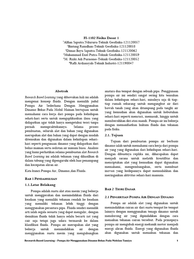 Laporan (TPB 29A - Kelompok 1) RBL Fisika Dasar Gasal 2021-2022 | PDF