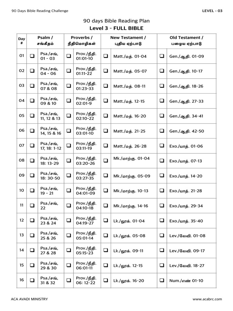 Level 3 90 Days Bible Reading Plan GTR Edit 2 | PDF