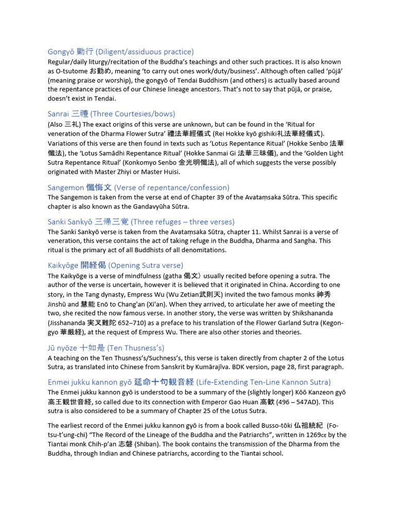 Understanding The Origins of Gongyo Verses | PDF | Lotus Sutra ...