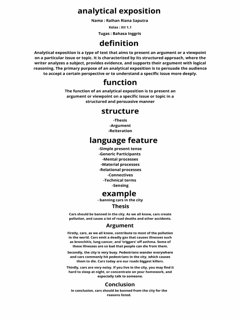 Analytical Exposition Raihan | PDF