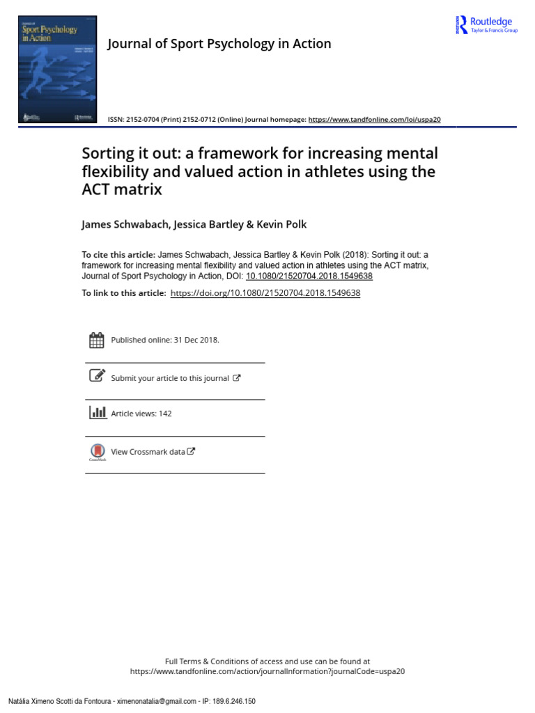 ACT Matrix for Athlete Mental Flexibility | PDF | Thought | Mindfulness