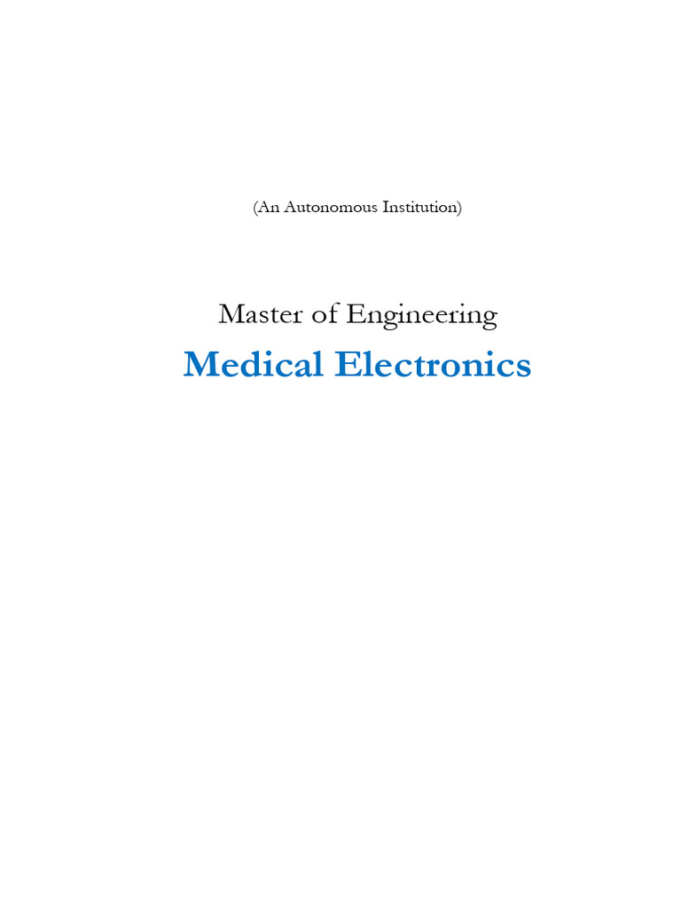 M.E. Medical Electronics Brochure | PDF | Biomedical Engineering ...