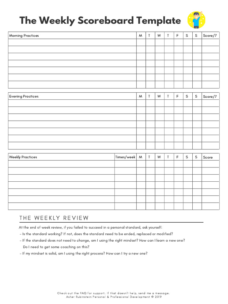 Resource - Worksheet Weekly Scoreboard | PDF