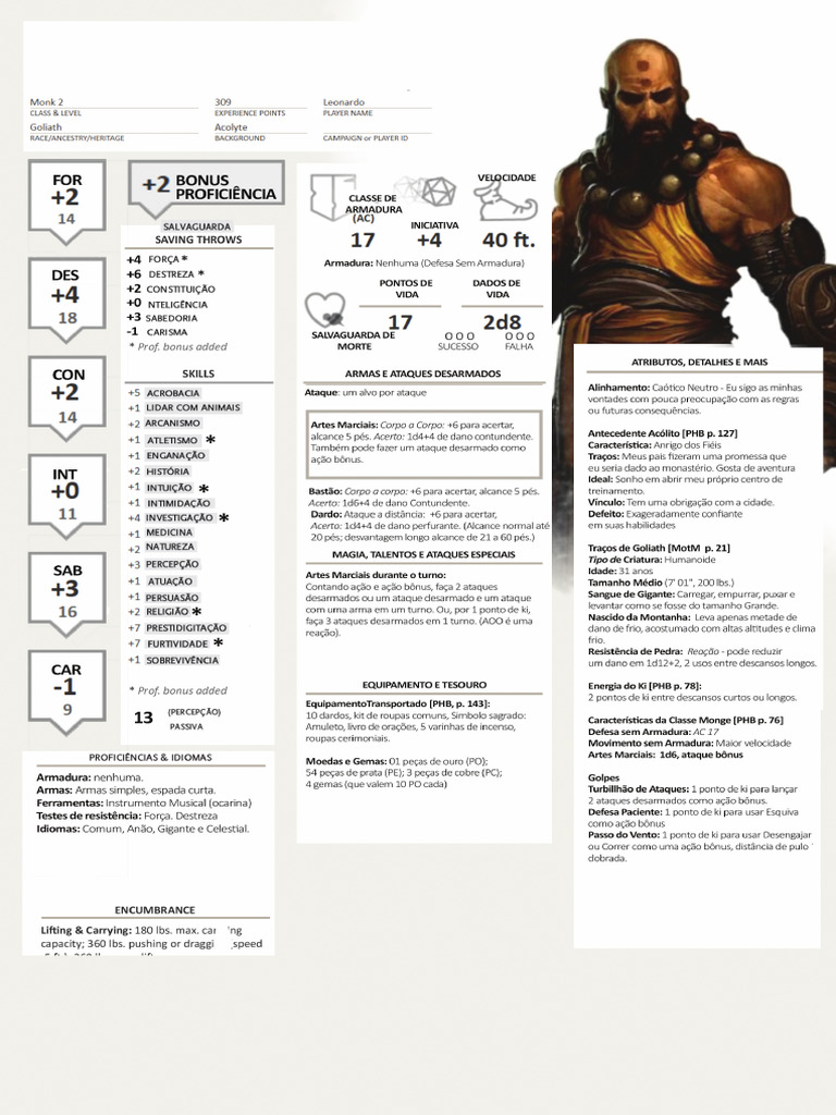 Ficha de Monge Leonardo | PDF
