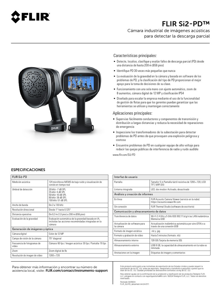 FLIR Si2-PD Datasheet (ES) | PDF | Pantalla de cristal líquido | Micrófono