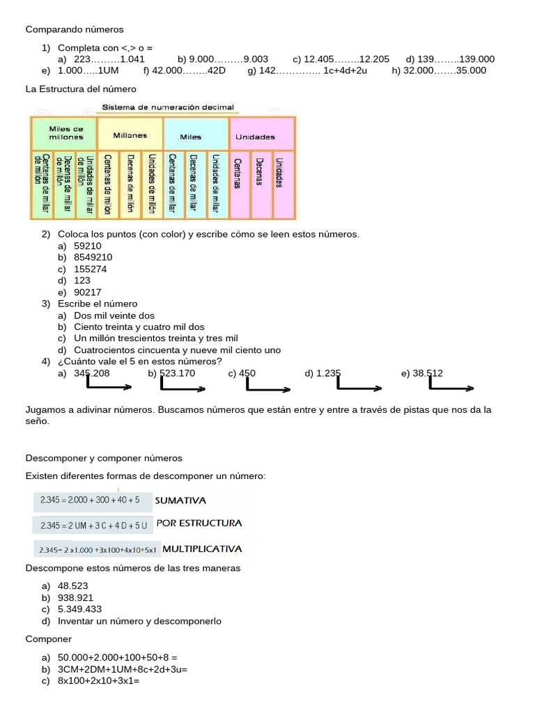 Comparando Números | PDF