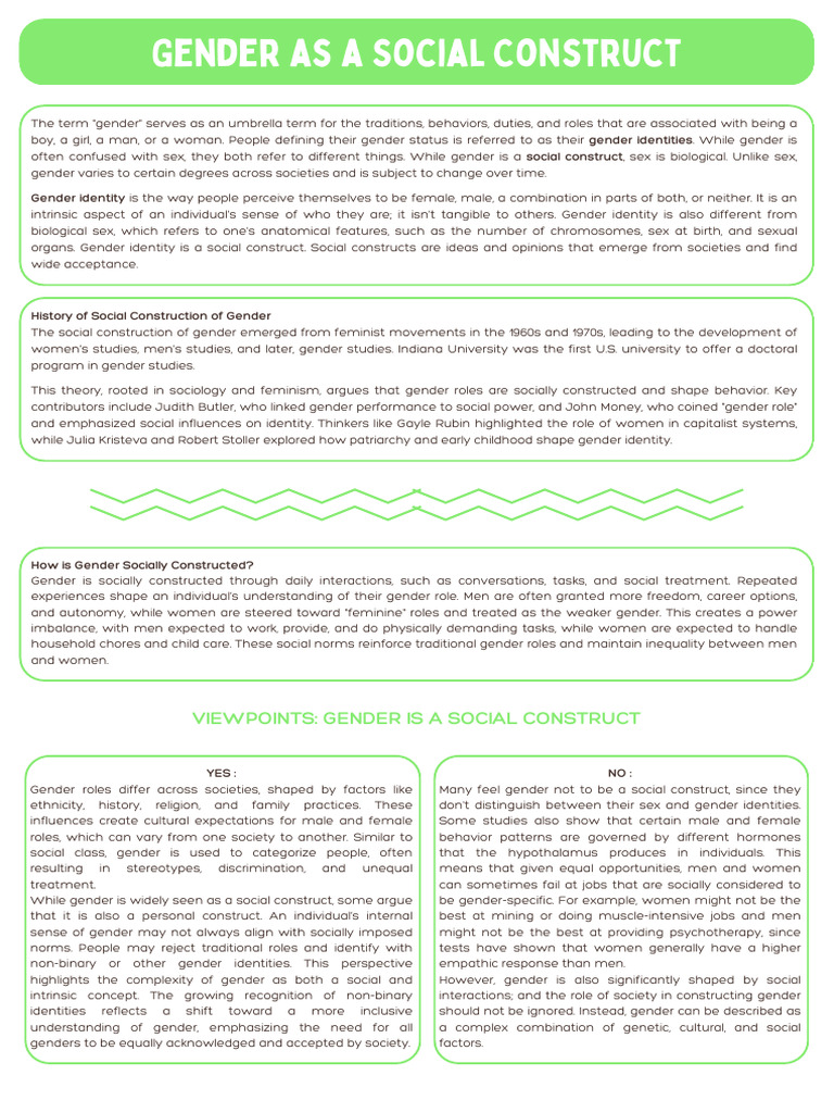 Understanding Gender as a Social Construct | PDF | Gender | Gender Studies