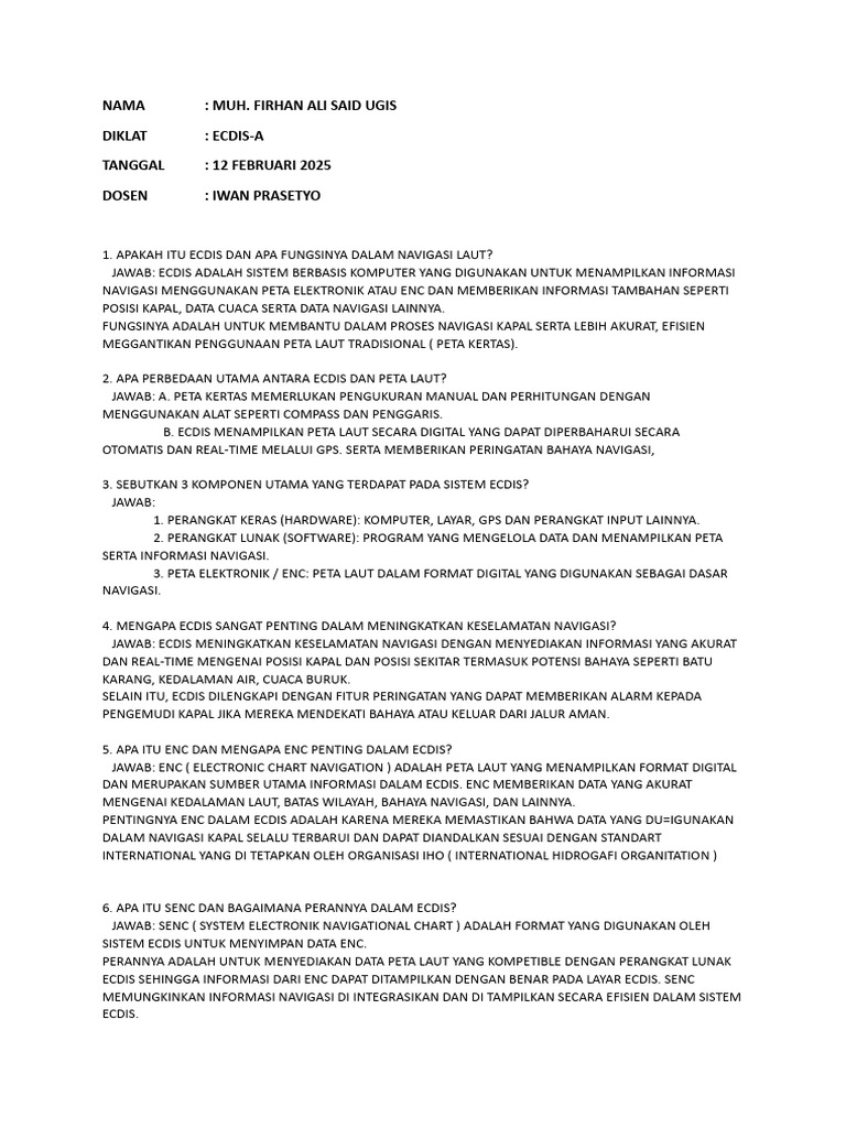 Ecdis-A Muh. Firhan Ali Said Ugis 12.02.2025 | PDF