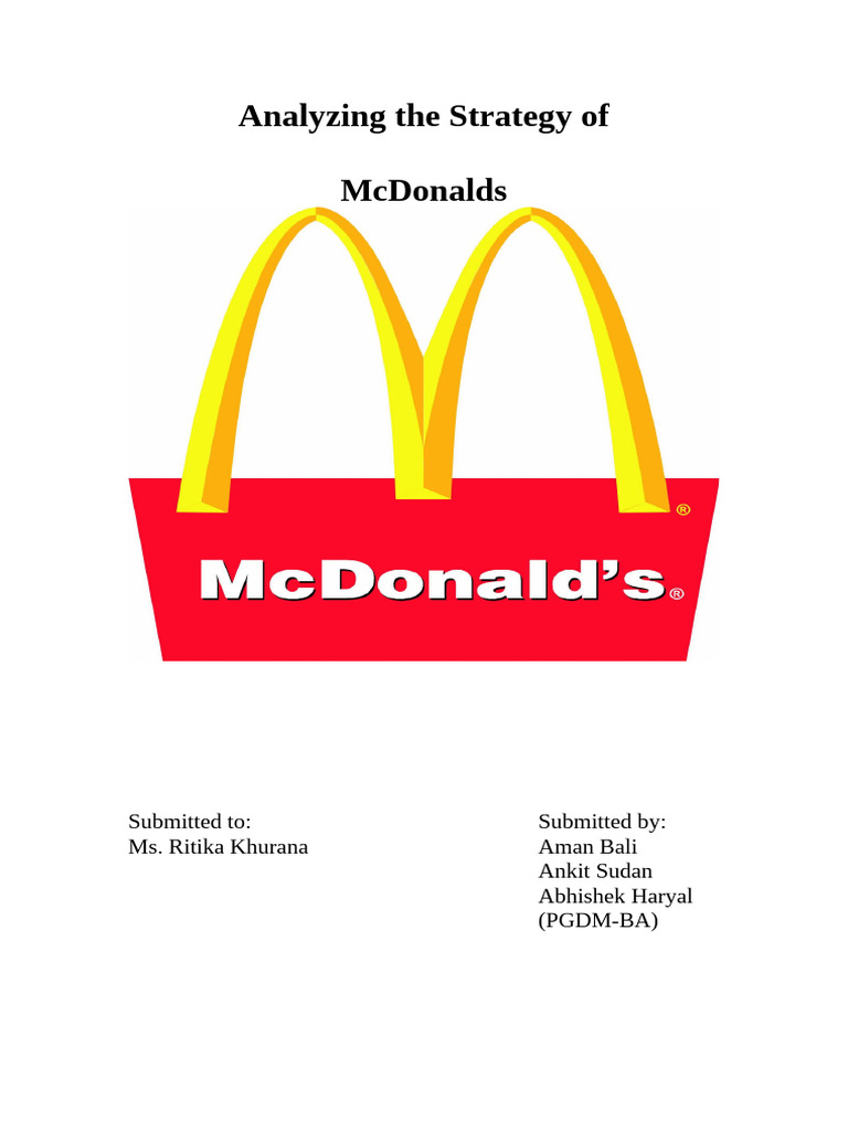 Analyzing The Strategy of McDonalds | PDF | Mc Donald's | Business ...