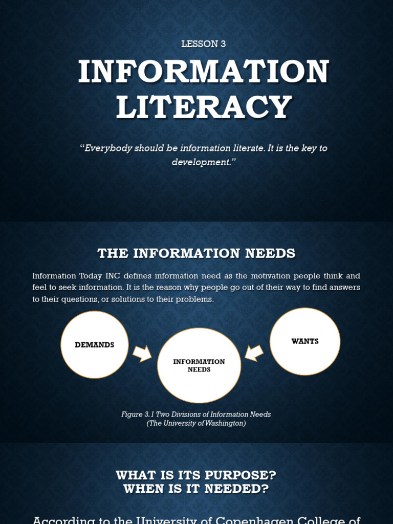 MIL Lesson 3 Information Literacy | PDF