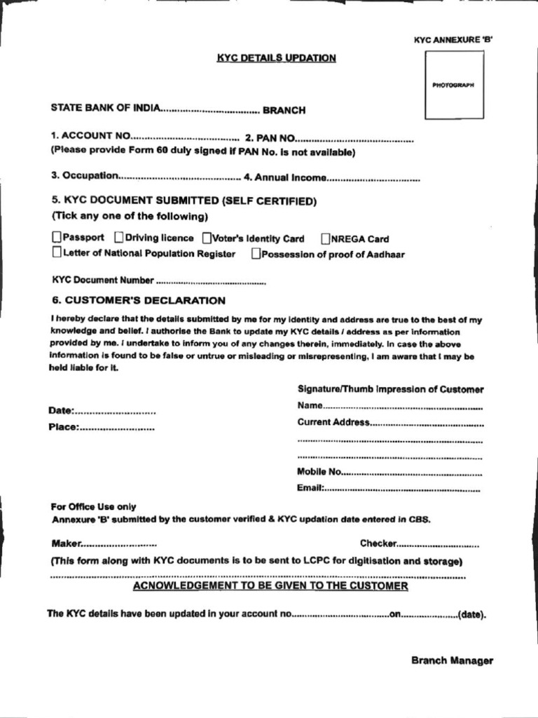 Kyc Sbi | PDF