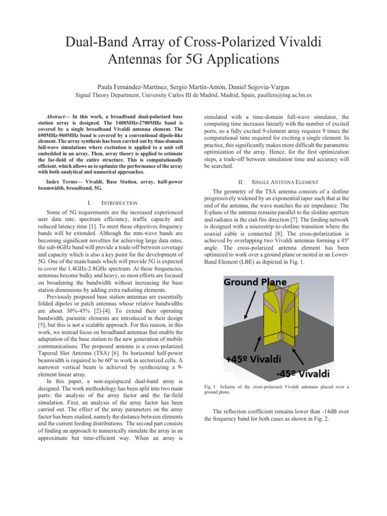Dual-Band Array of Cross-Polarized Vivaldi Antennas For 5G Applications ...