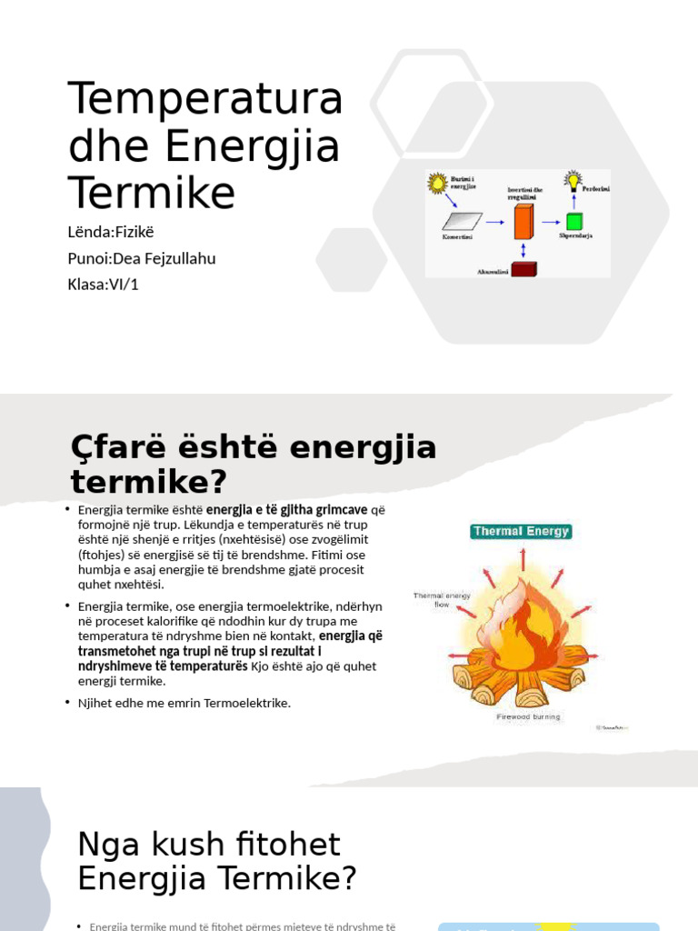 Temperatura Dhe Energjia Termike | PDF