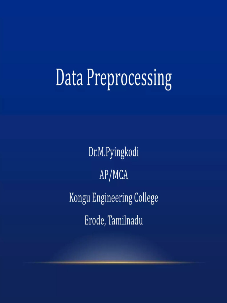 Data Preprocessing | PDF