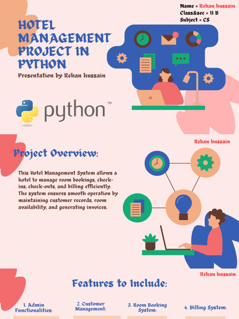 HOTEL MANAGEMENT PROJECT IN PYTHON Class 11 CS | PDF | Databases ...