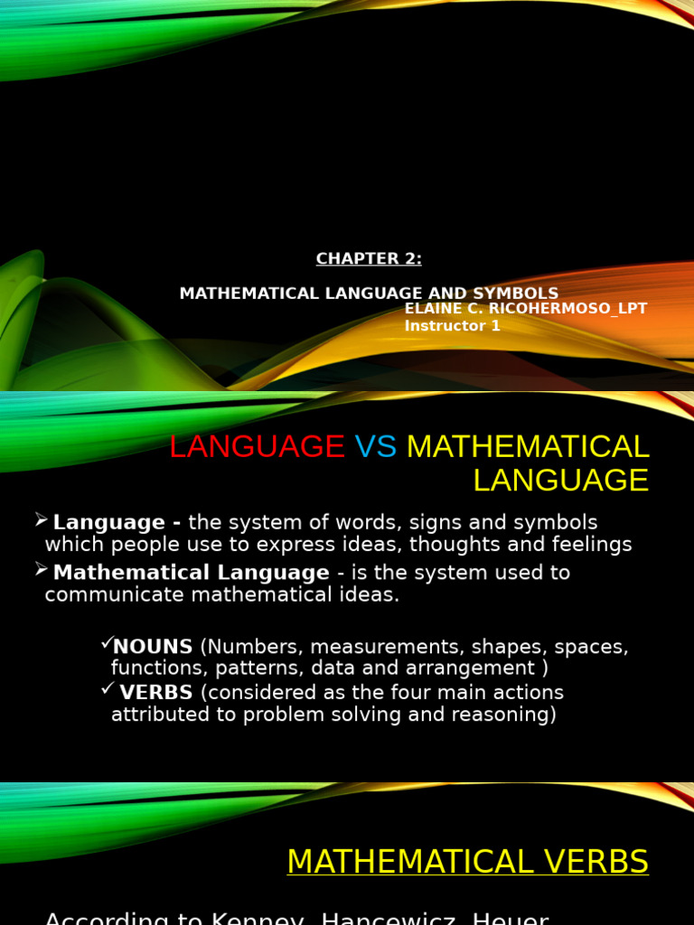 MMW - Chapter 2 - Mathematical Language and Symbols | PDF | Inequality (Mathematics) | Numbers