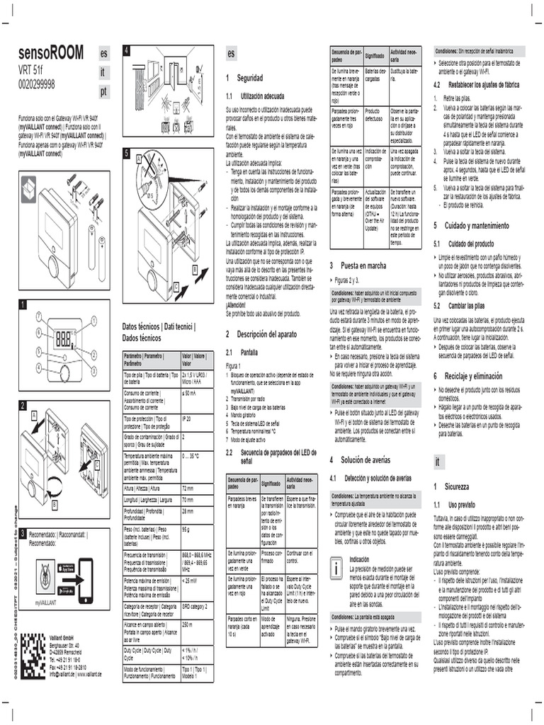 Sensoroom VRT 51f Manual de Usuario e Instalacin 2824230 | PDF | Diodo ...