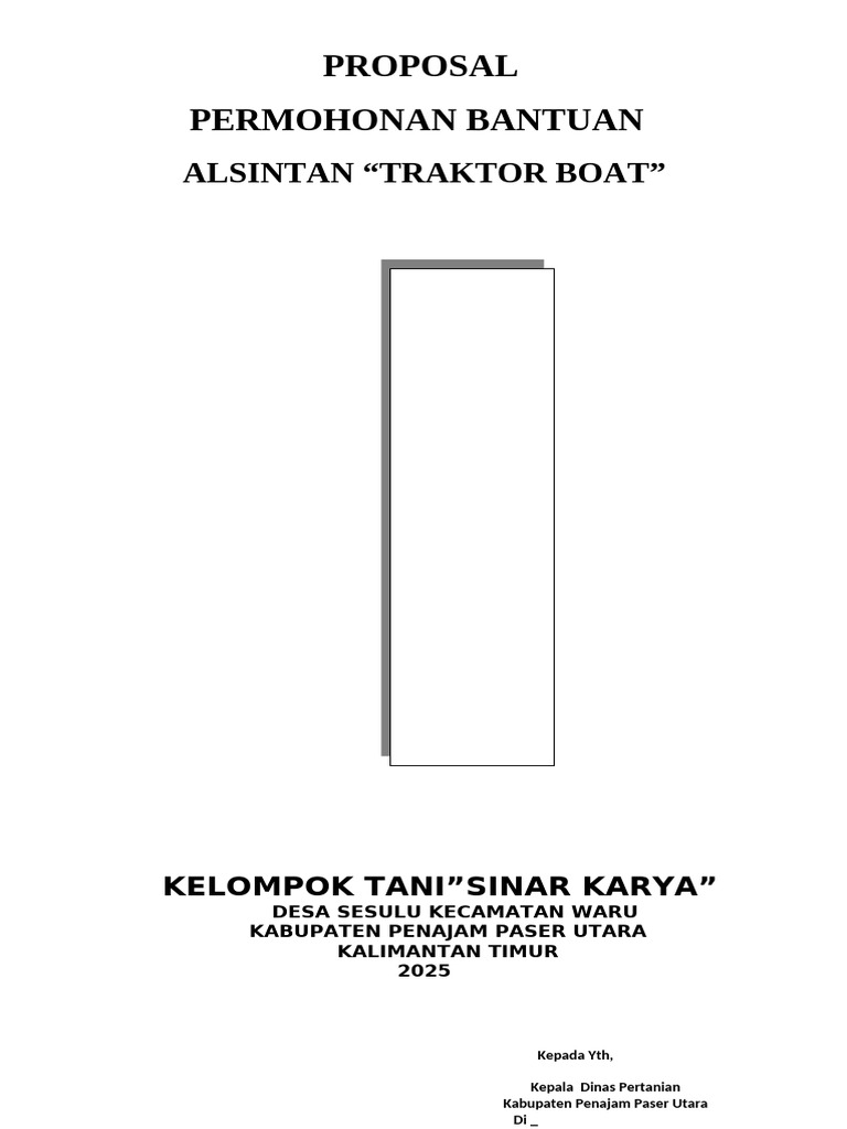 Proposal Hand Traktor | PDF