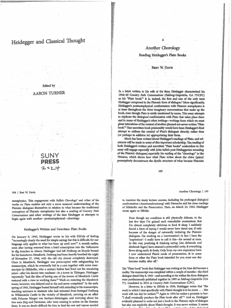 Another Chorology Reading Heideggers Plato | PDF