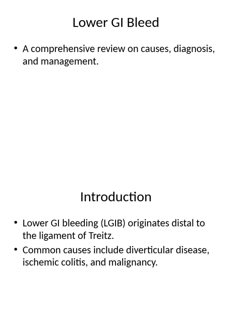 Lower GI Bleed Presentation | PDF