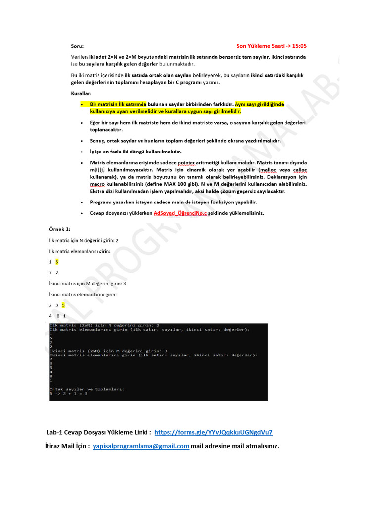 Yapısal Programlama - Lab1 | PDF