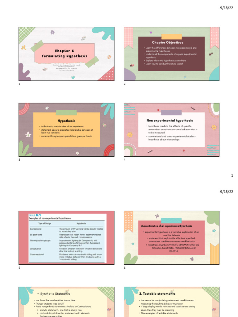 Understanding Experimental Hypotheses | PDF | Hypothesis | Inductive Reasoning