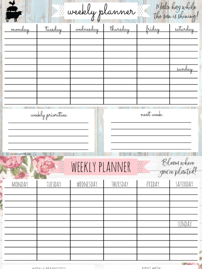 5 Weekly Calendars To Suit Any Style | PDF
