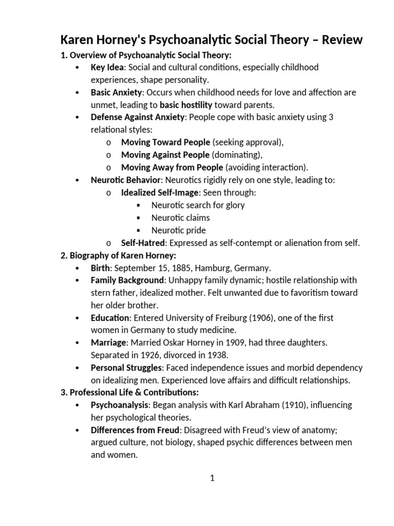 Theories of Personality Midterm Reviewer | PDF | Neurosis | Erich Fromm