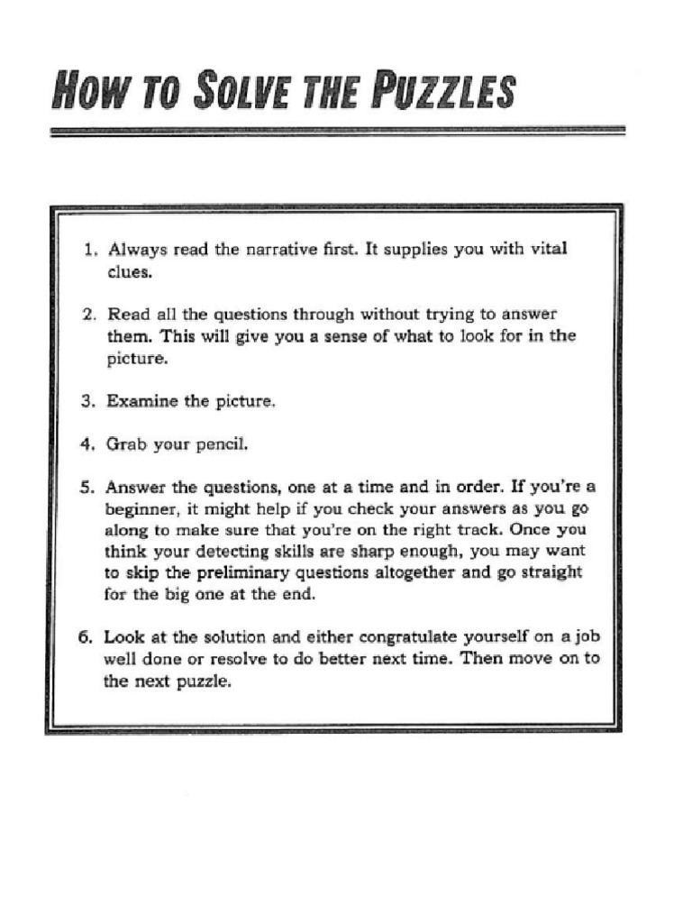 How To Solve The Puzzles | PDF