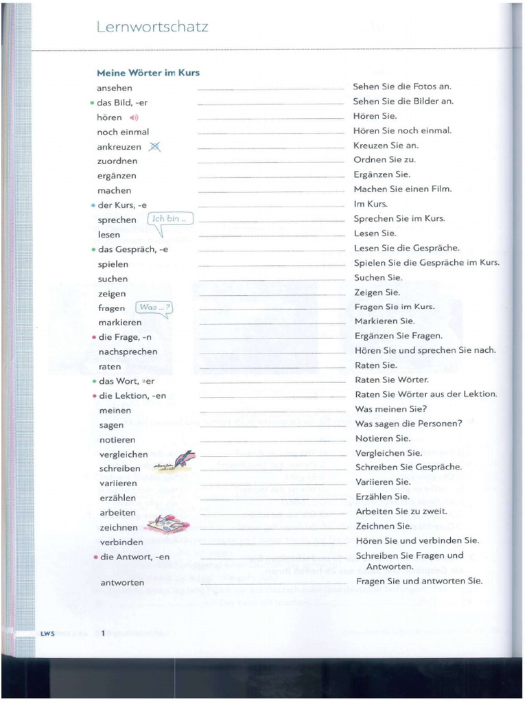 SChritte International Neu A1 - 1 - LERNWORTSCHATZ | PDF