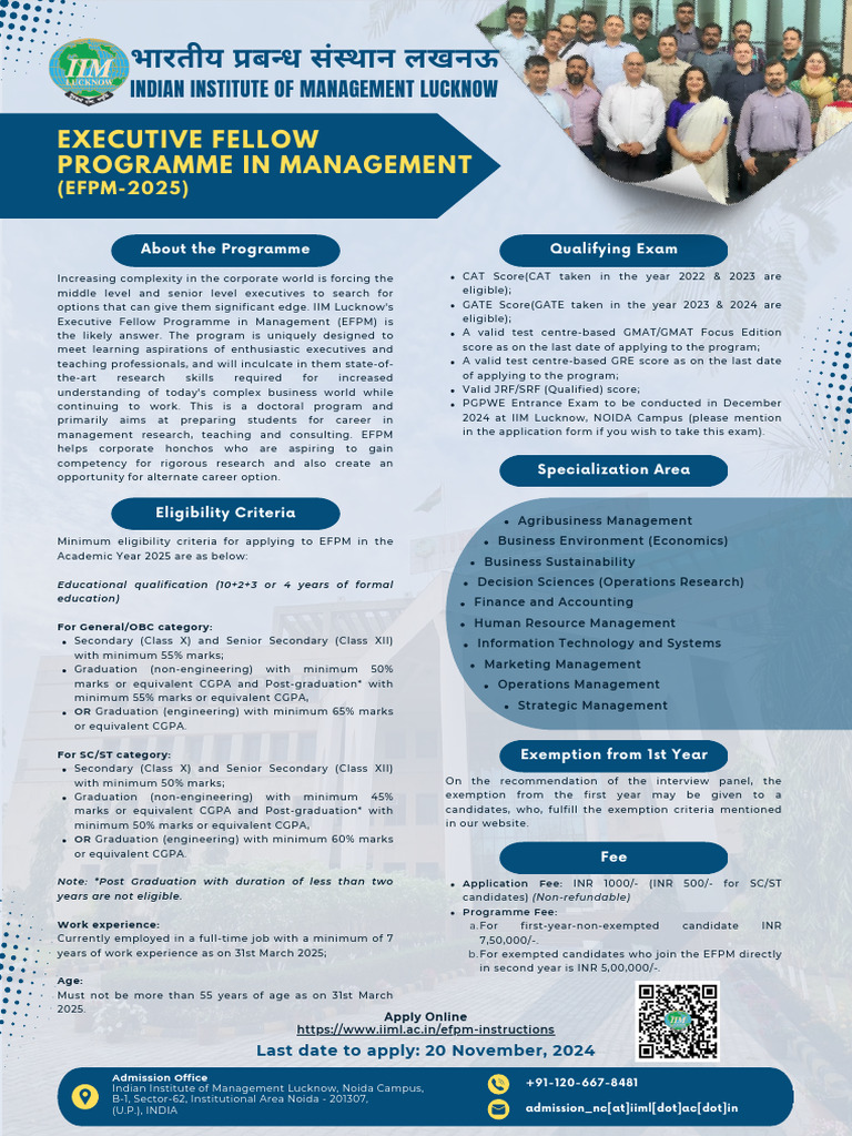 EFPM - 2025 Brochure - Final | PDF | Educational Stages | Qualifications