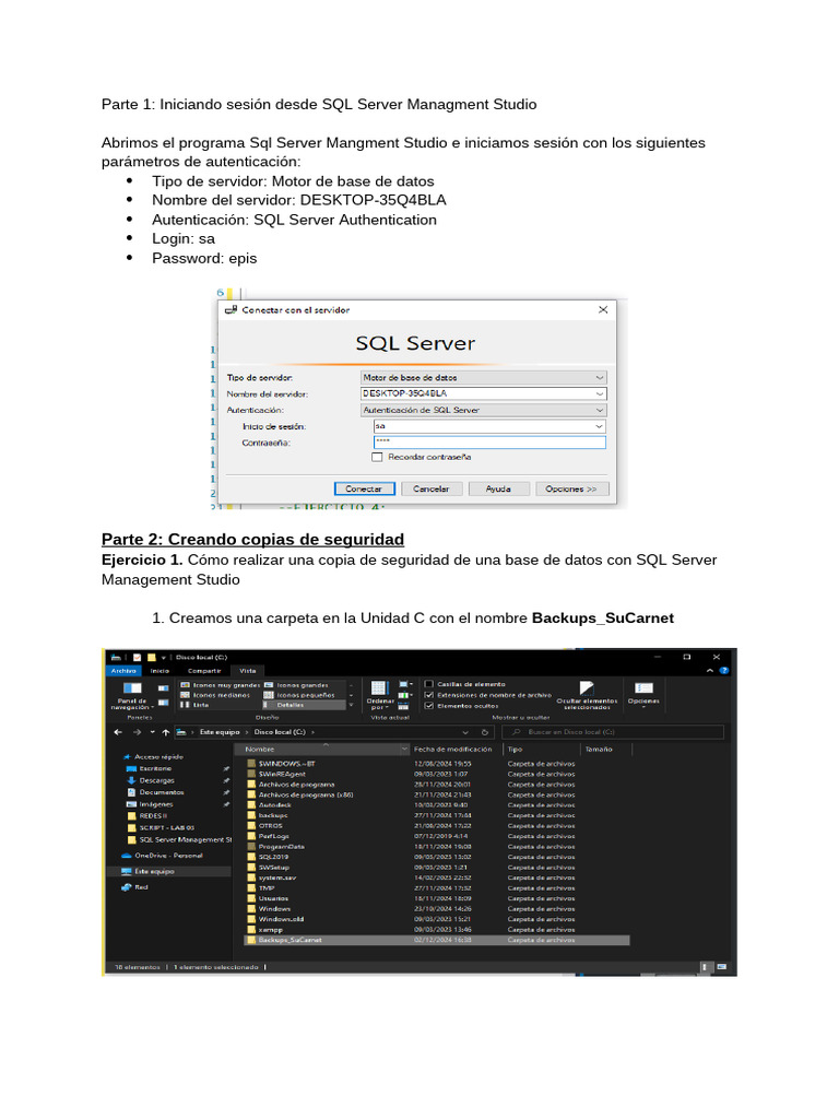 Laboratorio 15 | PDF | Servidor SQL de Microsoft | Archivo de computadora