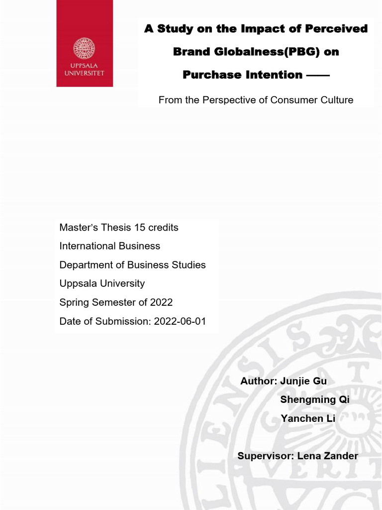 FULLTEXT01 | PDF | Brand | Quantitative Research