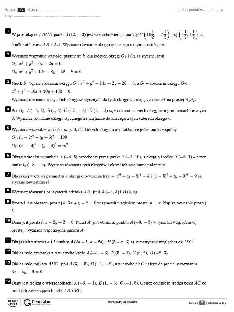 3b Powt Analotyczna Test Bez Widocznej Punktacji | PDF