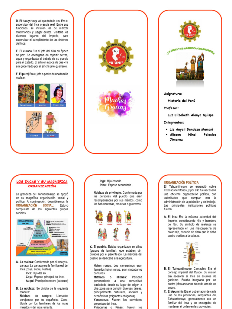 Triptico Incas | PDF | Imperio Inca | Andes