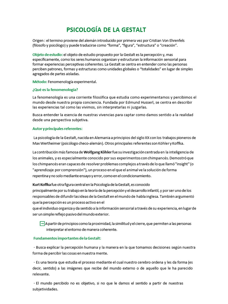 Gestalt - Historia Final | PDF | Percepción | Sicología
