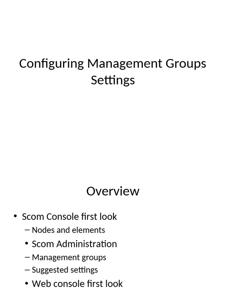 03 Configuring Management Groups Settings | PDF