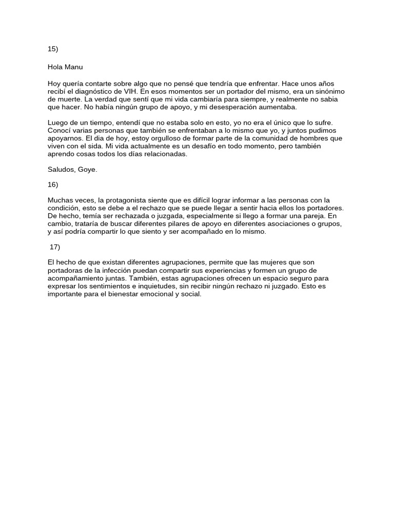 Apoyo emocional para portadores de VIH | PDF