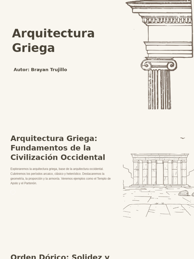 Arquitectura Griega - Brayan Trujillo | PDF | Mundo grecorromano | Clasicismo
