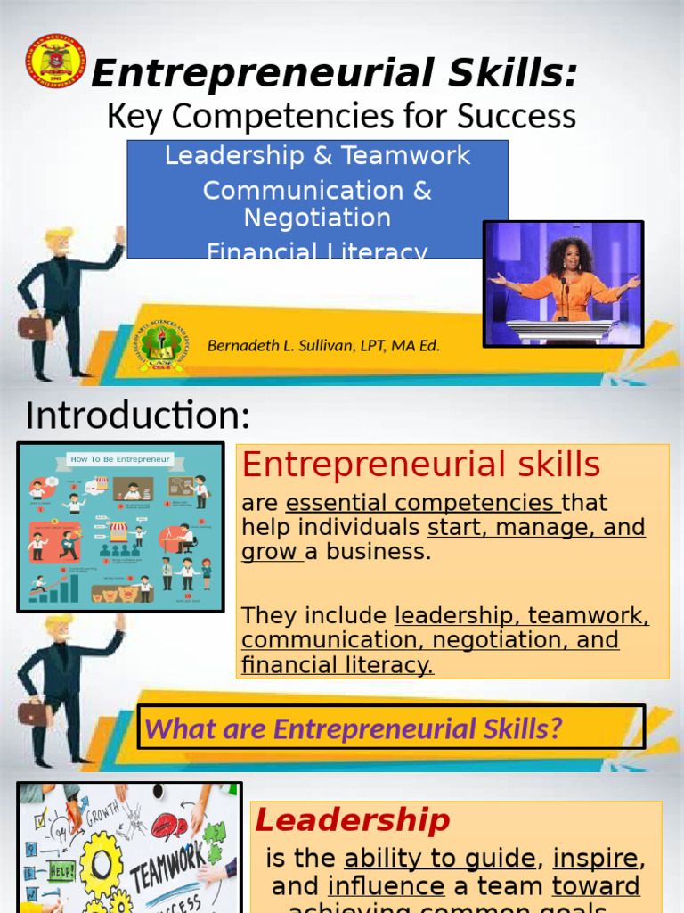 GEE 313 PPT 4 Entrepreneurial Skills | PDF | Entrepreneurship | Negotiation