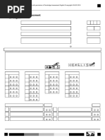 KET Reading and Writing Answer Sheet | PDF