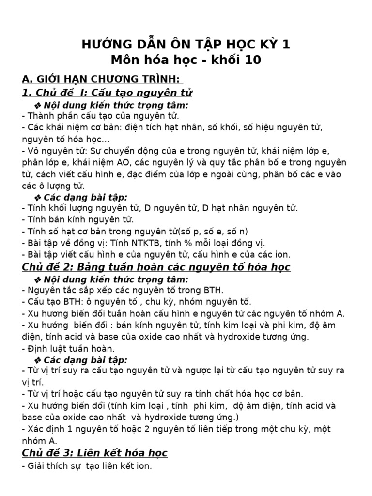 (LY THUYET + BAI TAP) Cau Tao Nguyen Tu - Bang Tuan Hoan - Lien Ket Hoa Hoc | PDF