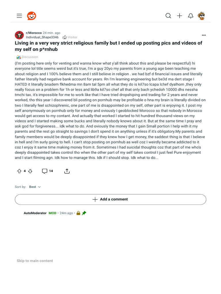 Living in A Very Very Strict Religious Family But I Ended Up Posting ...