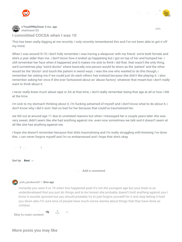 I committed COCSA when I was 10 _ r_TrueOffMyChest | PDF